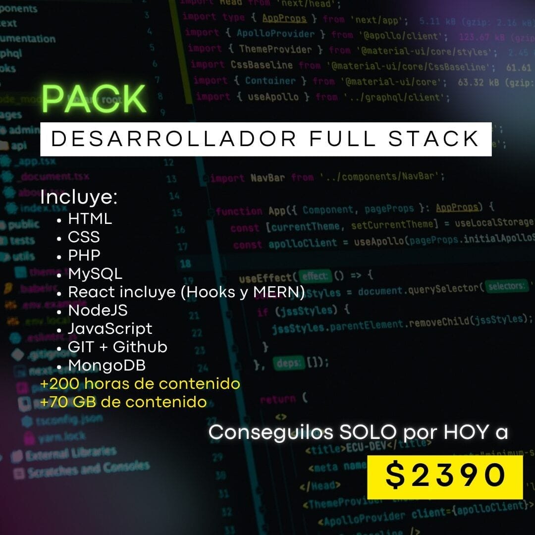 Pack de Desarrollador Full Stack | CursosDigitales