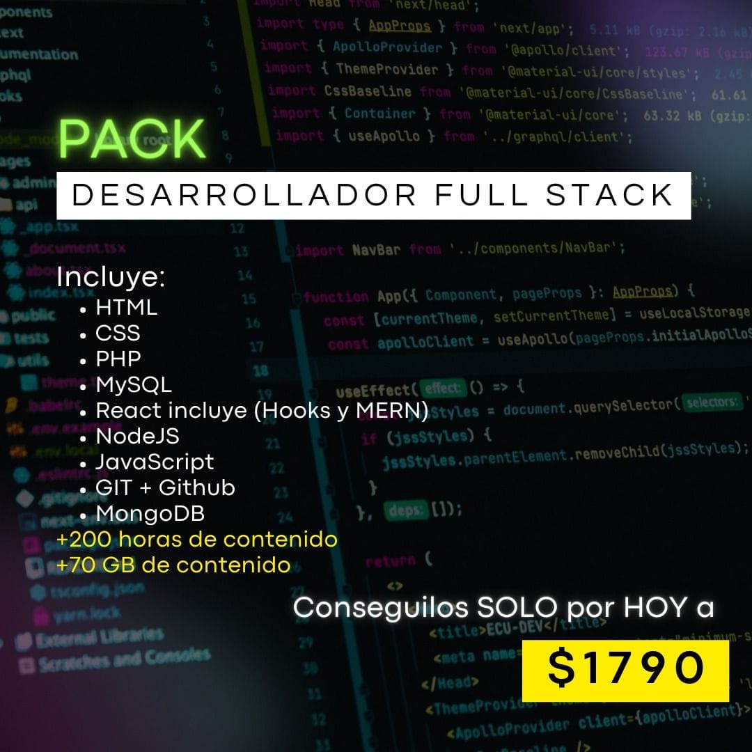 Pack de Desarrollador Full Stack | CursosDigitales